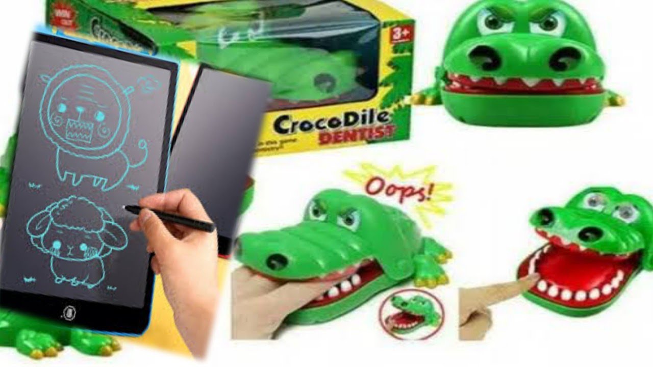 Mainan Buaya Hijau Giginya Putih, Tab Tulis, Tablet LCD, Buaya Lucu ...