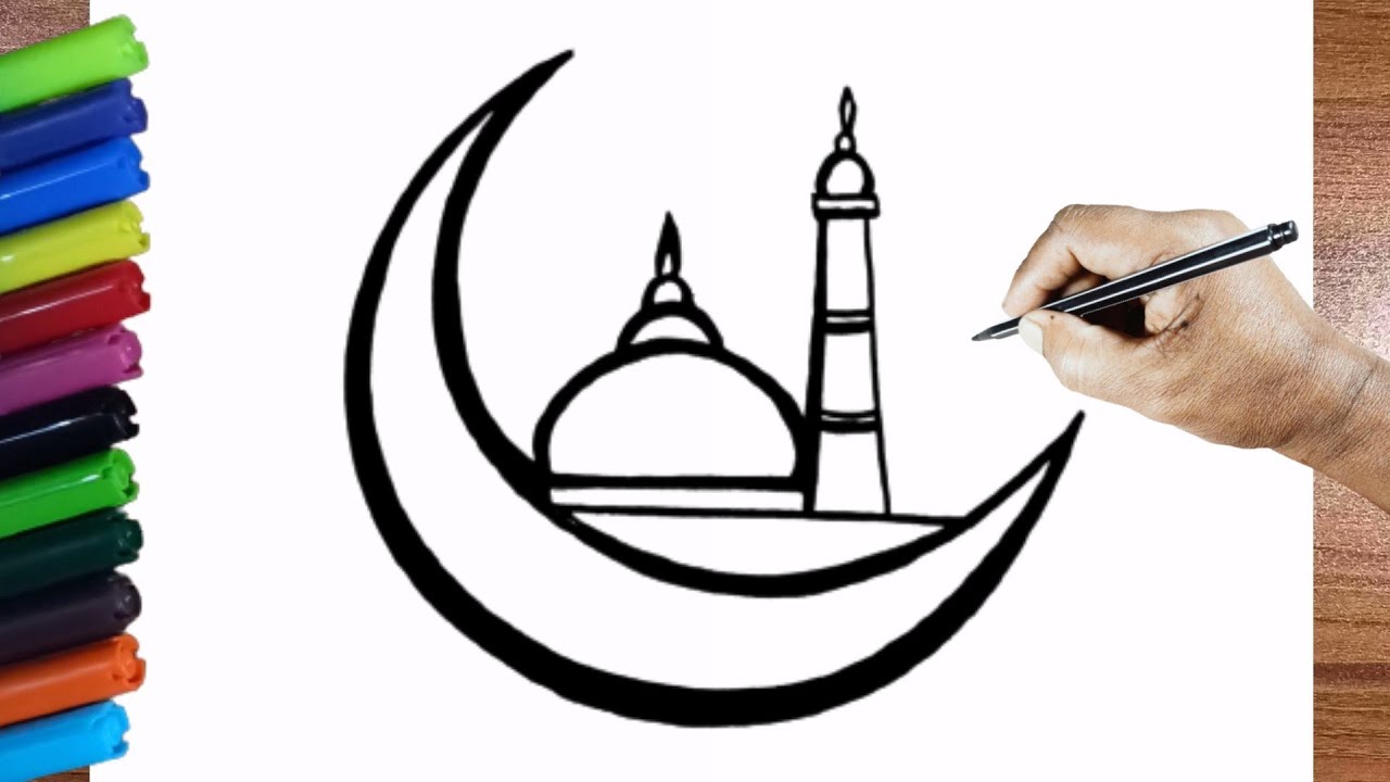 How to draw ramadan mubarak | Drawing tutorial step by step - YouTube