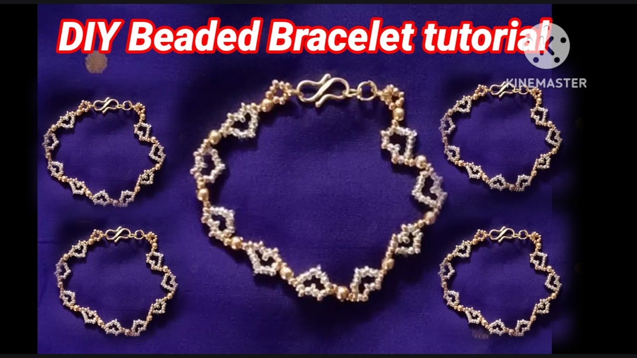 🧿Hand made DIY Beaded Heart Bracelet tutorial / Bead Bracelet Making ...