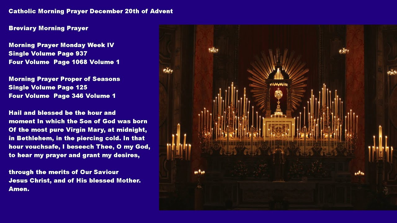 Catholic Morning Prayer December 20th of Advent - YouTube