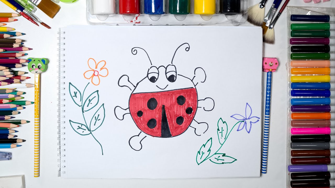 How to Draw a Cute Ladybug Step by Step | Ladybug Drawing Easy - YouTube