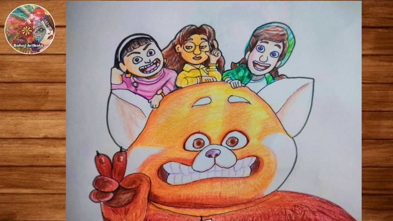 How To Draw Turning Red Characters Mei Lee ,Priya , Abby Tyler And ...