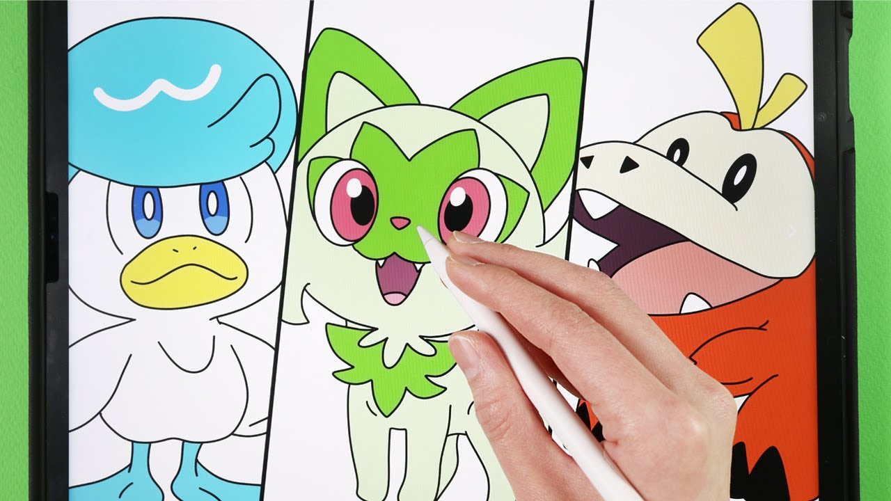 포켓몬 그리기 How To Draw pokemon - Sprigatito, Fuecoco , Quaxly /Pokémon ...
