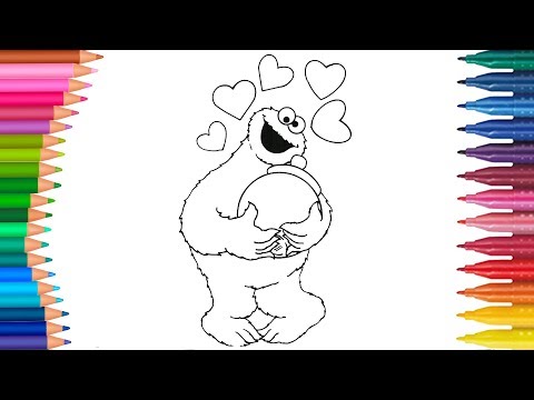 SUSAM SOKAĞI KURABİYE CANAVARI BOYAMA nasıl yapılır nasıl çizilir | Boyama ve resim yapma videoları