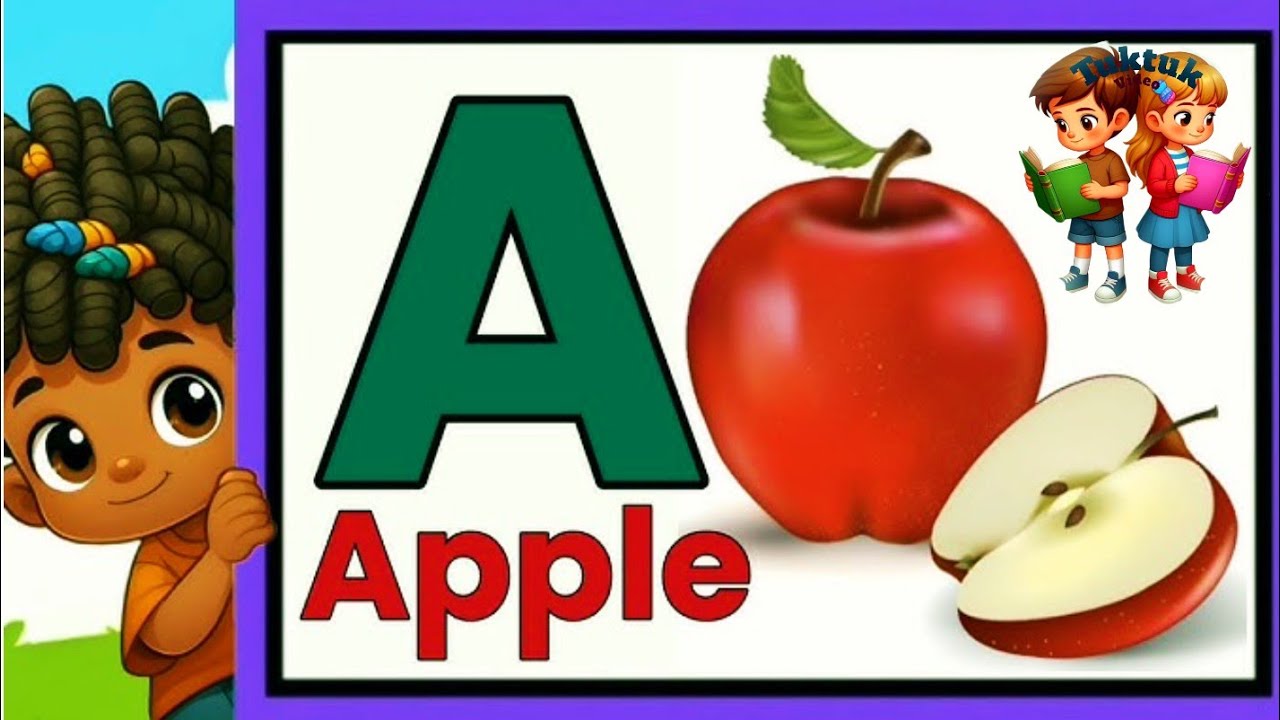 A for apple nursery rhymes video for kids education cartoon video # ...