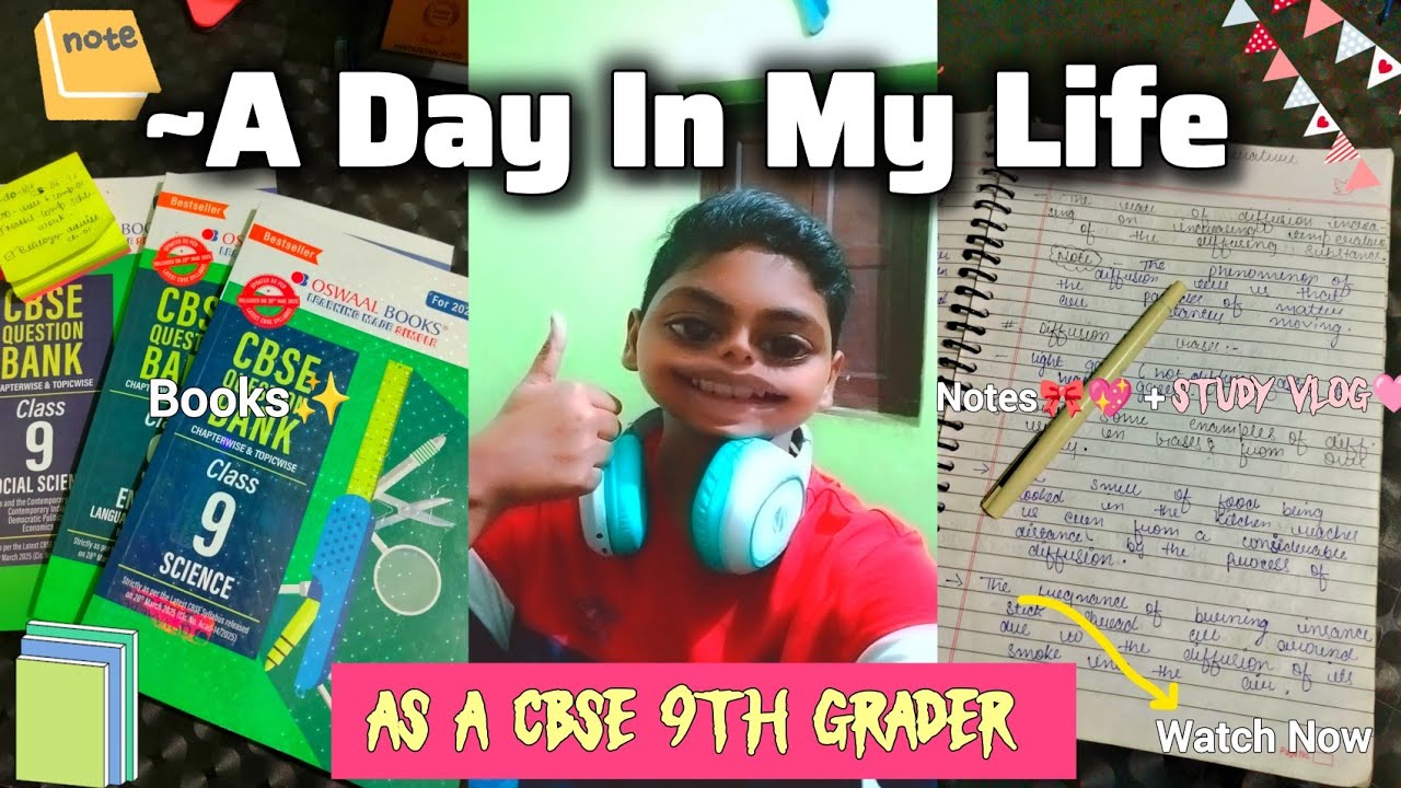 "A Real Day In My Life as a Class 9 CBSE Student 📚 | Study Vlog ...