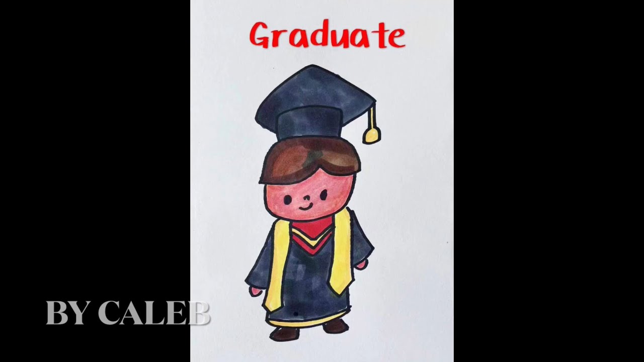 How To Draw A Graduate Step by Step - YouTube
