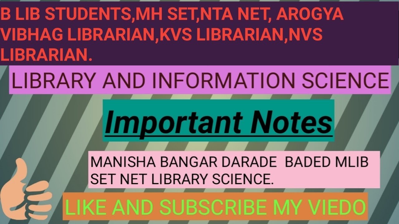 Important Notes Library And Information Science. All Public Library Act ...