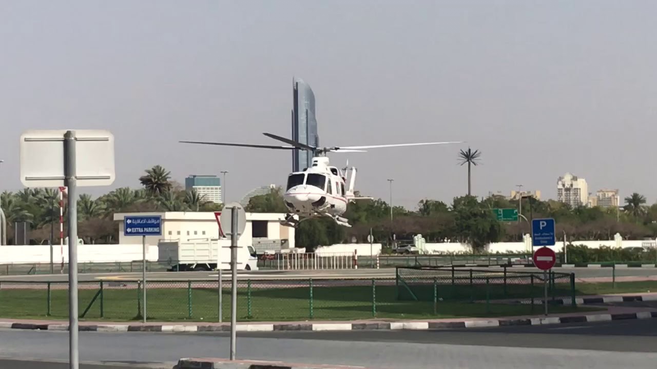 Helicopter Air Ambulance in Dubai at Rashid Hospital - YouTube