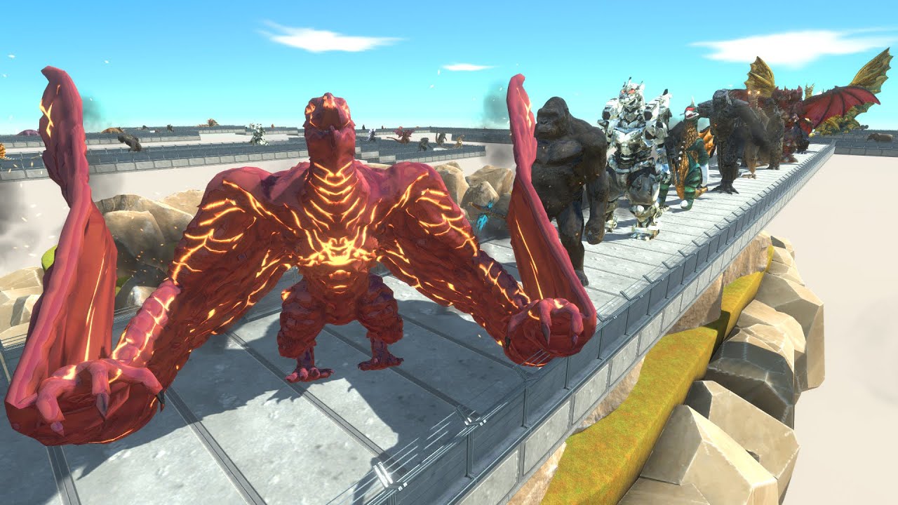 RODAN LAVA vs GHIDORAH DEATH RUN - Animal Revolt Battle Simulator - YouTube