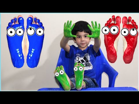 Learn Colours For Kids with Feet Painting - YouTube