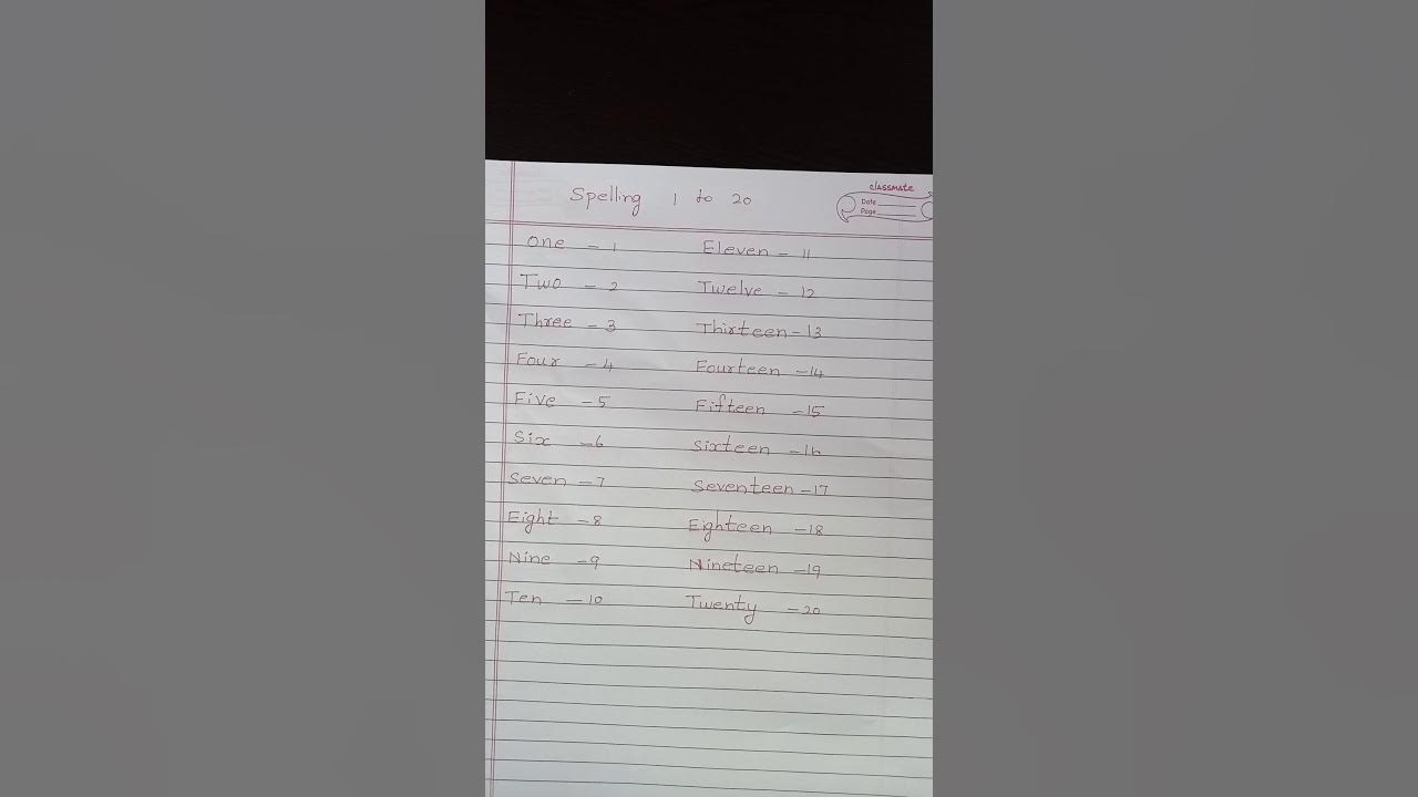 STD 2 English 1 To 20 Spelling YouTube std-2-english-1-to-20-spelling-youtube