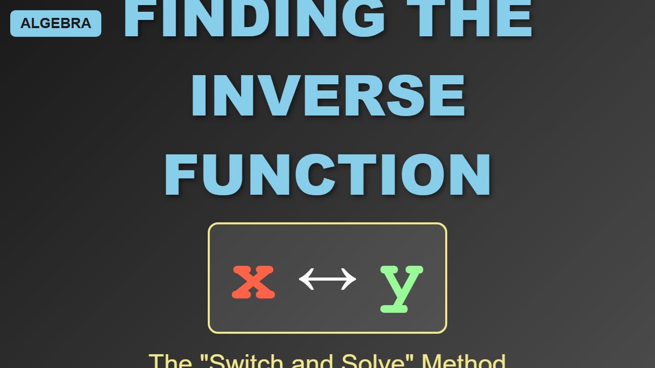 How to Find the Inverse of a Function | The Switch and Solve Method ...