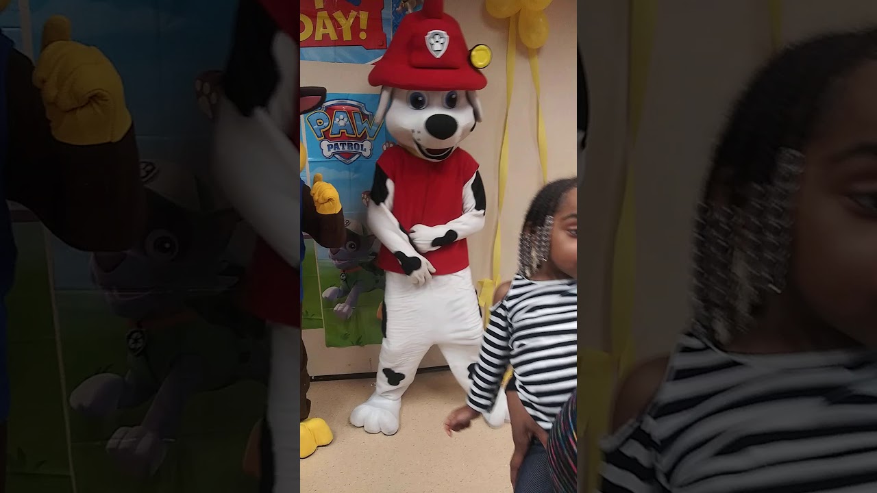 Marshall From Paw Patrol Dancing at JuJu 2nd party - YouTube