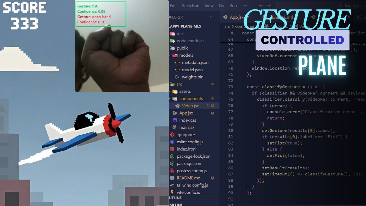 Controlling A Plane With Hand Gestures 🤔 | ML + React + Tailwind ...