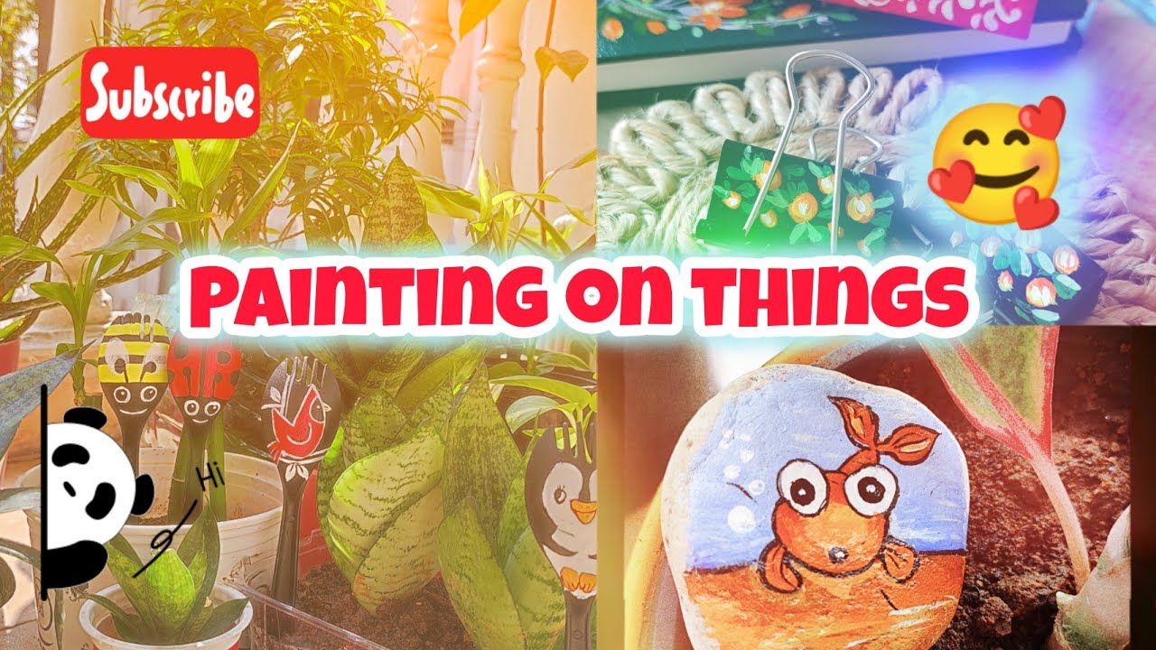 Painting on Random things| painting things when you are bore 🖌️🎨 🍀 ...