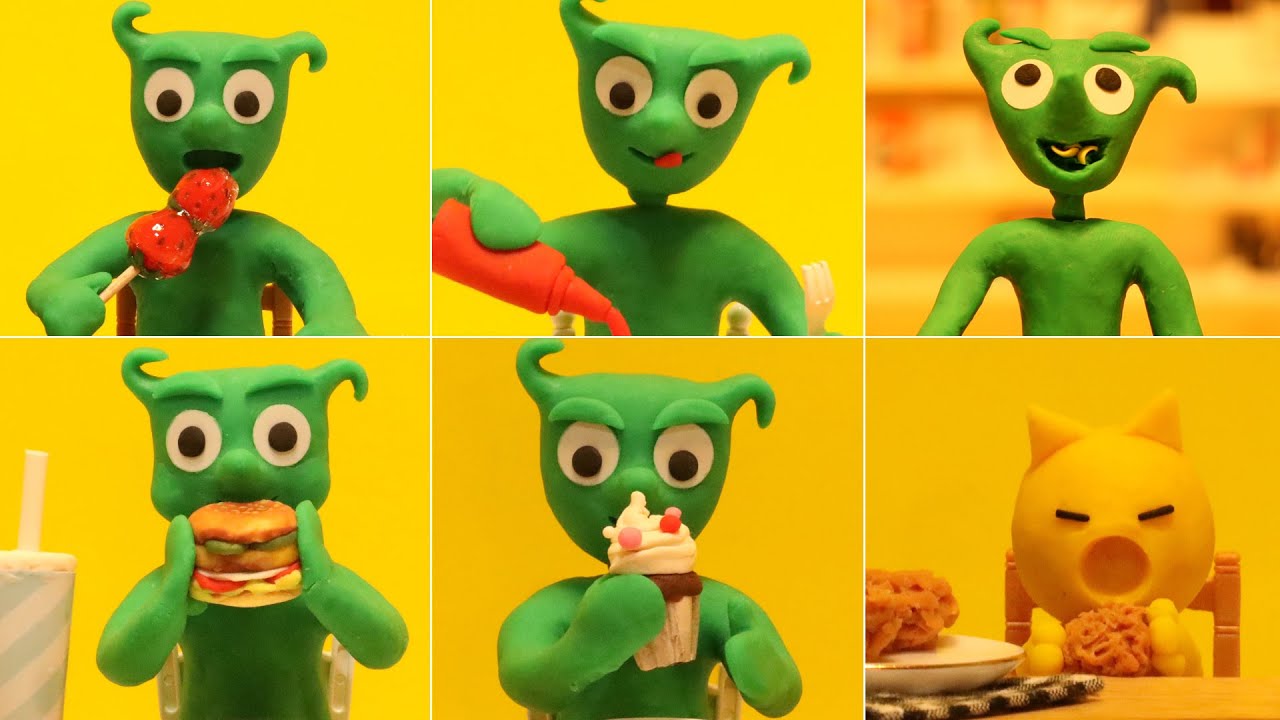 먹방 모음/스톱모션/Stop Motion/clay animation/클레이 애니메이션/만들기/Mukbang/ASMR ...