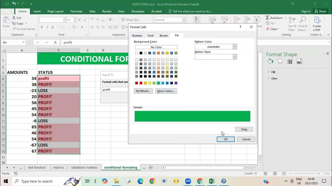 IGCSE 0417 CONDITIONAL FORMATTING - YouTube