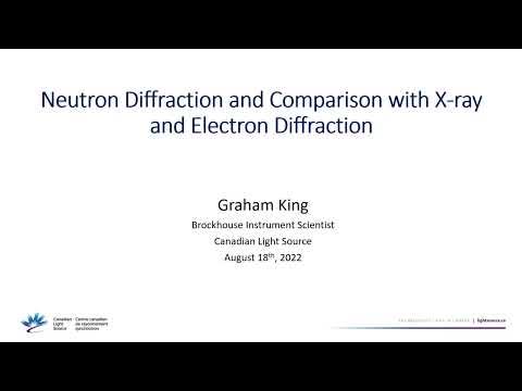 Neutron diffraction and comparison with x rays and electron diffraction Graham King - YouTube
