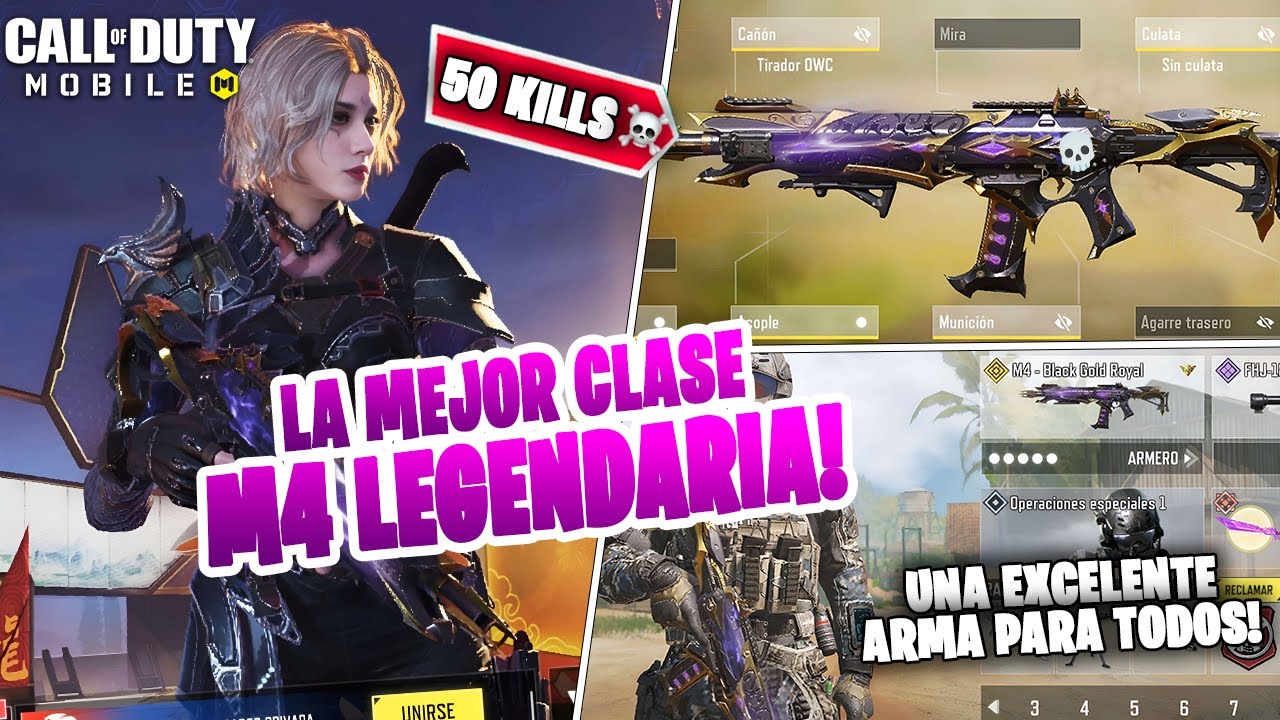 LA MEJOR CLASE PARA LA M4 BLACK GOLD ROYAL LEGENDARIA GRATIS COD MOBILE ...