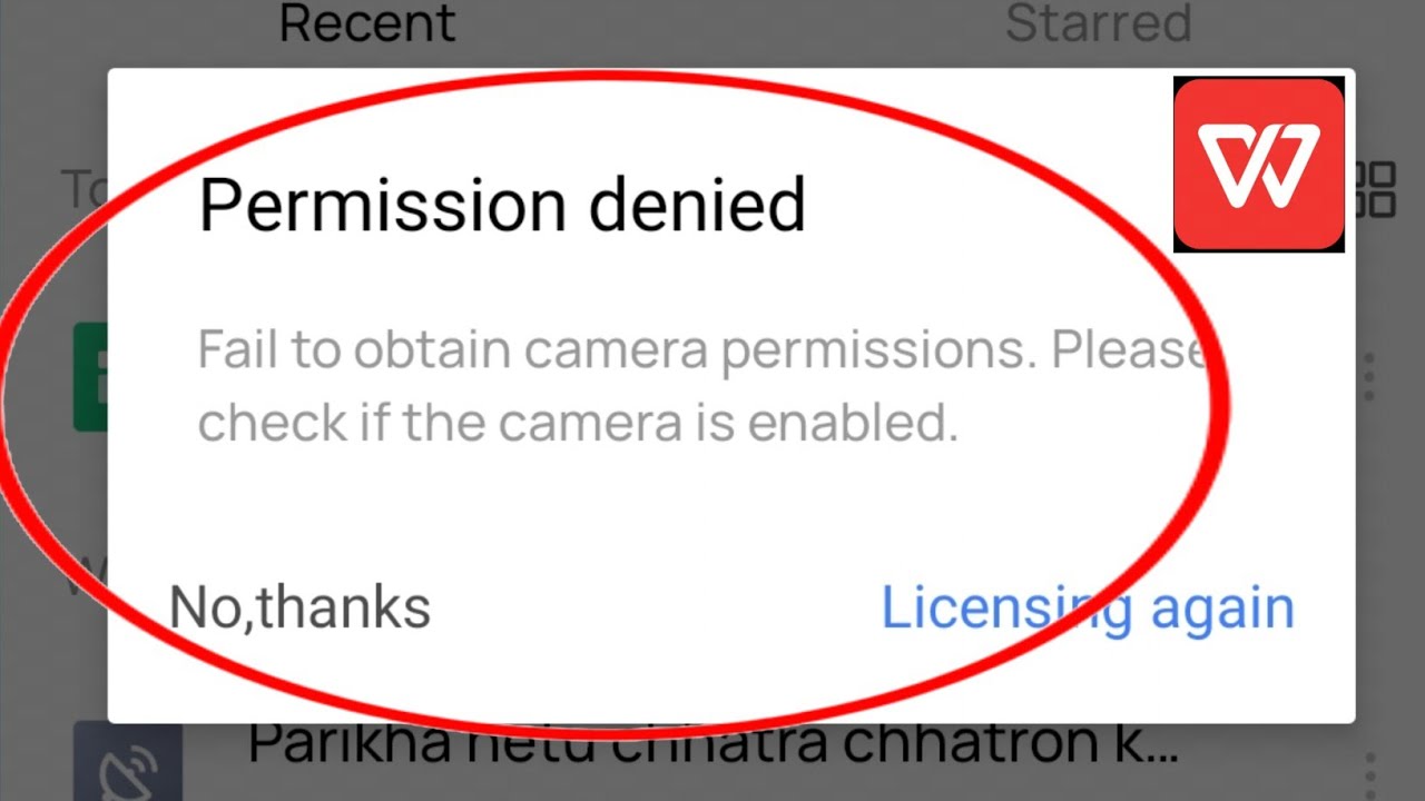 How To Fix WPS Office Permission Denied Fail To Obtain Camera ...