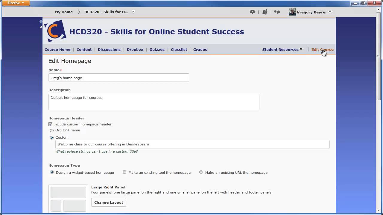 D2L: Edit the Course Homepage and Create a Custom Widget - YouTube