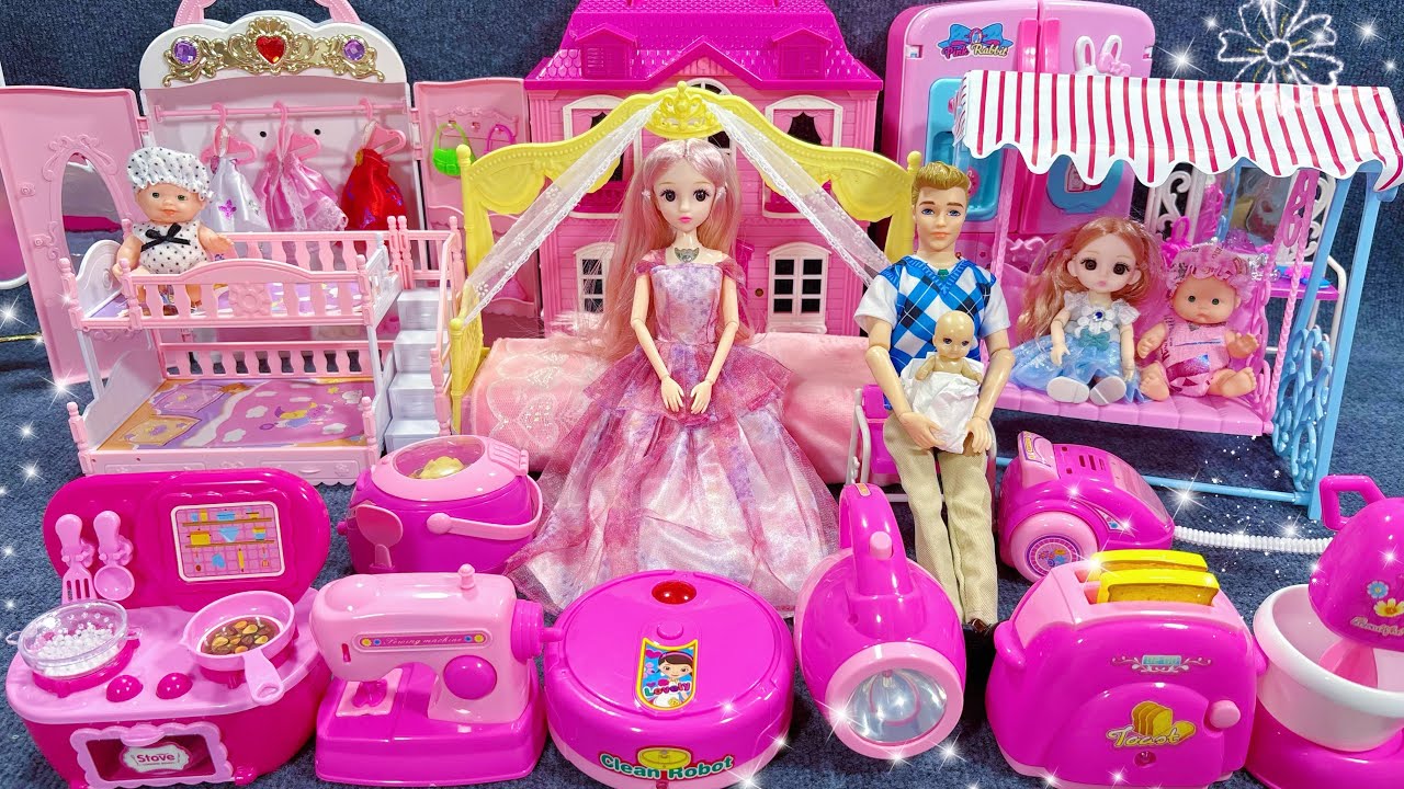 25 Minutes Satisfying With Unboxing Cute Pink Princess House Toys Play ...