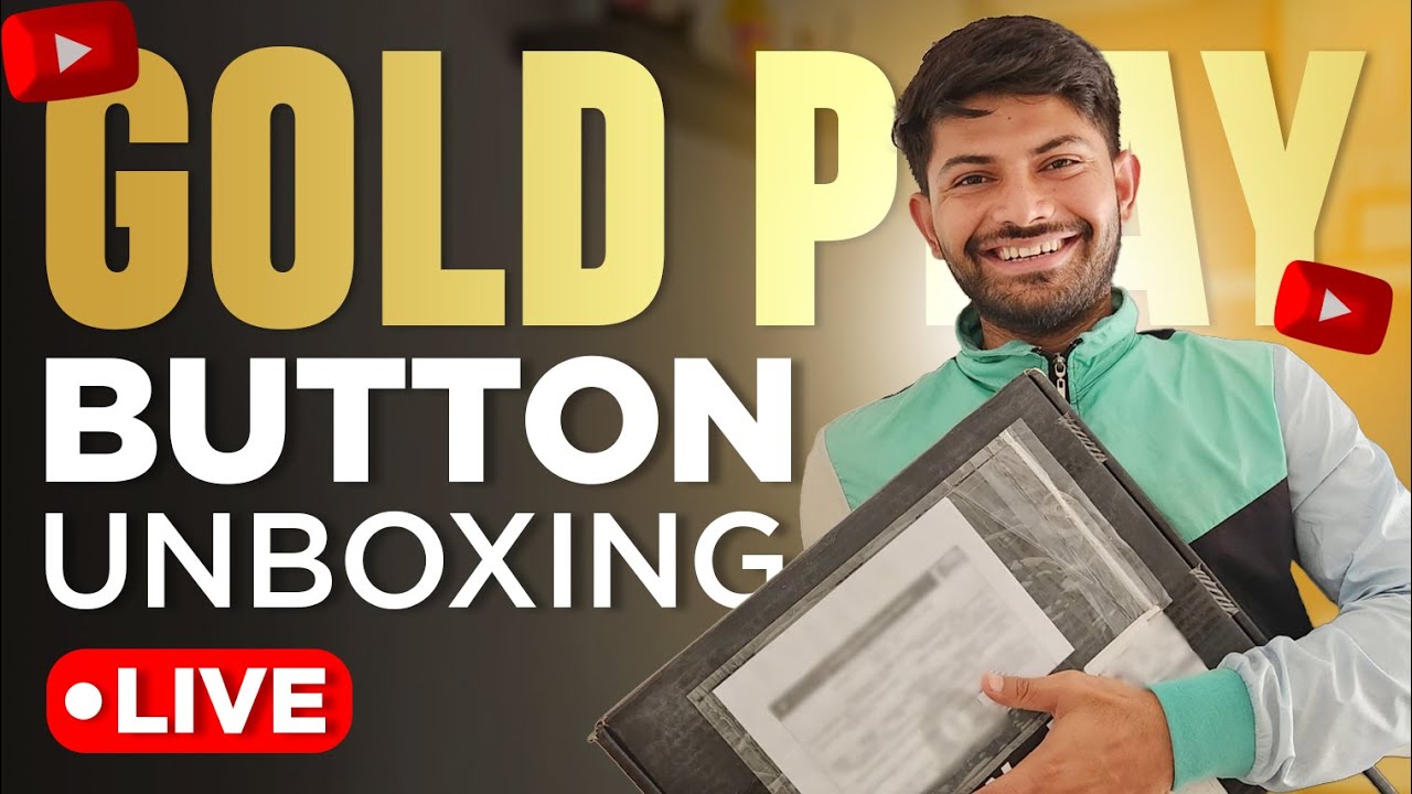 📢 Live Unboxing of Gold Play Button | Interactive Live Session | 5 Sal ...
