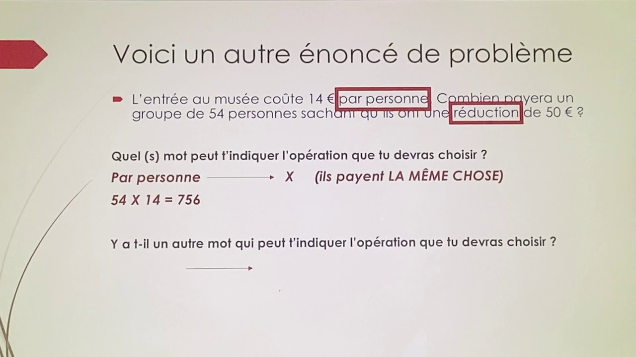 Choisir l'opération dans un problème mathématiques - YouTube