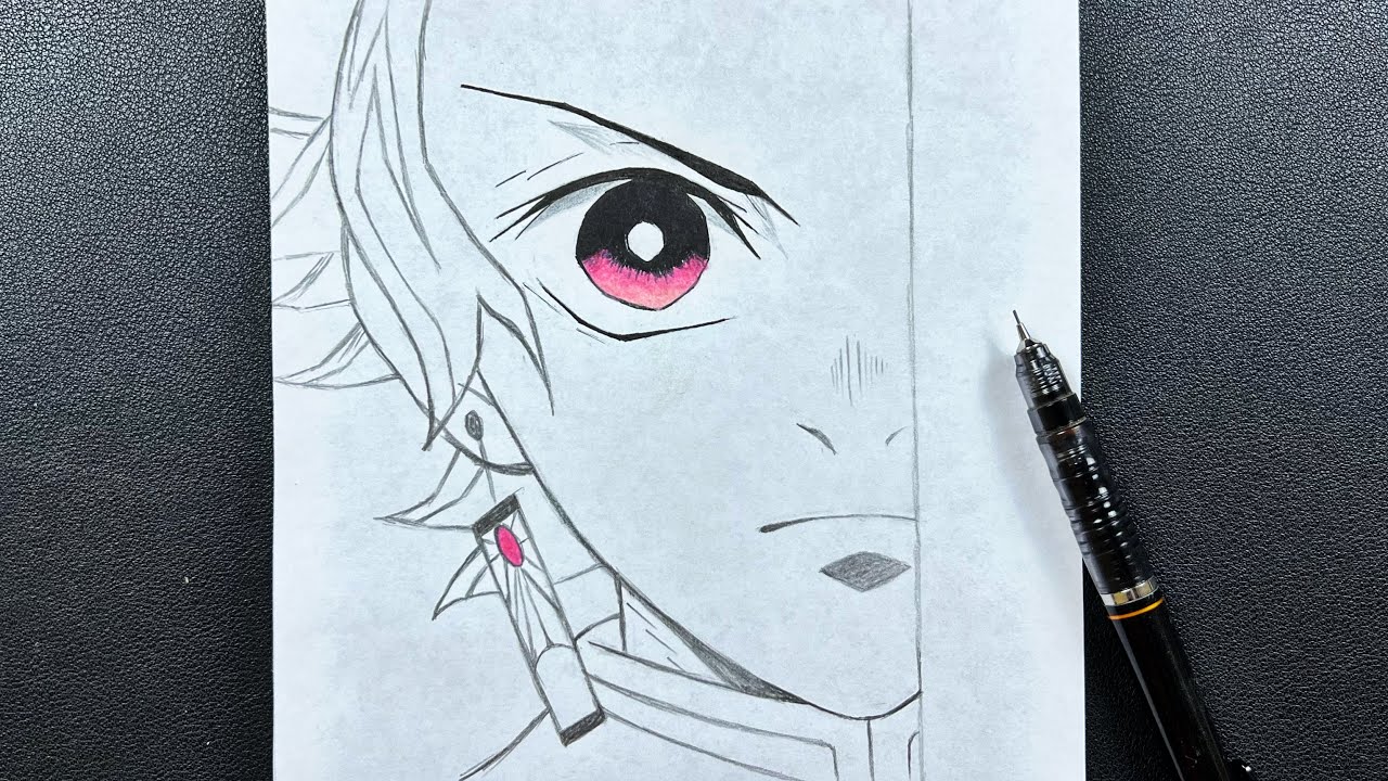 Anime sketch | how to draw Tanjiro kamado from demon slayer step-by ...