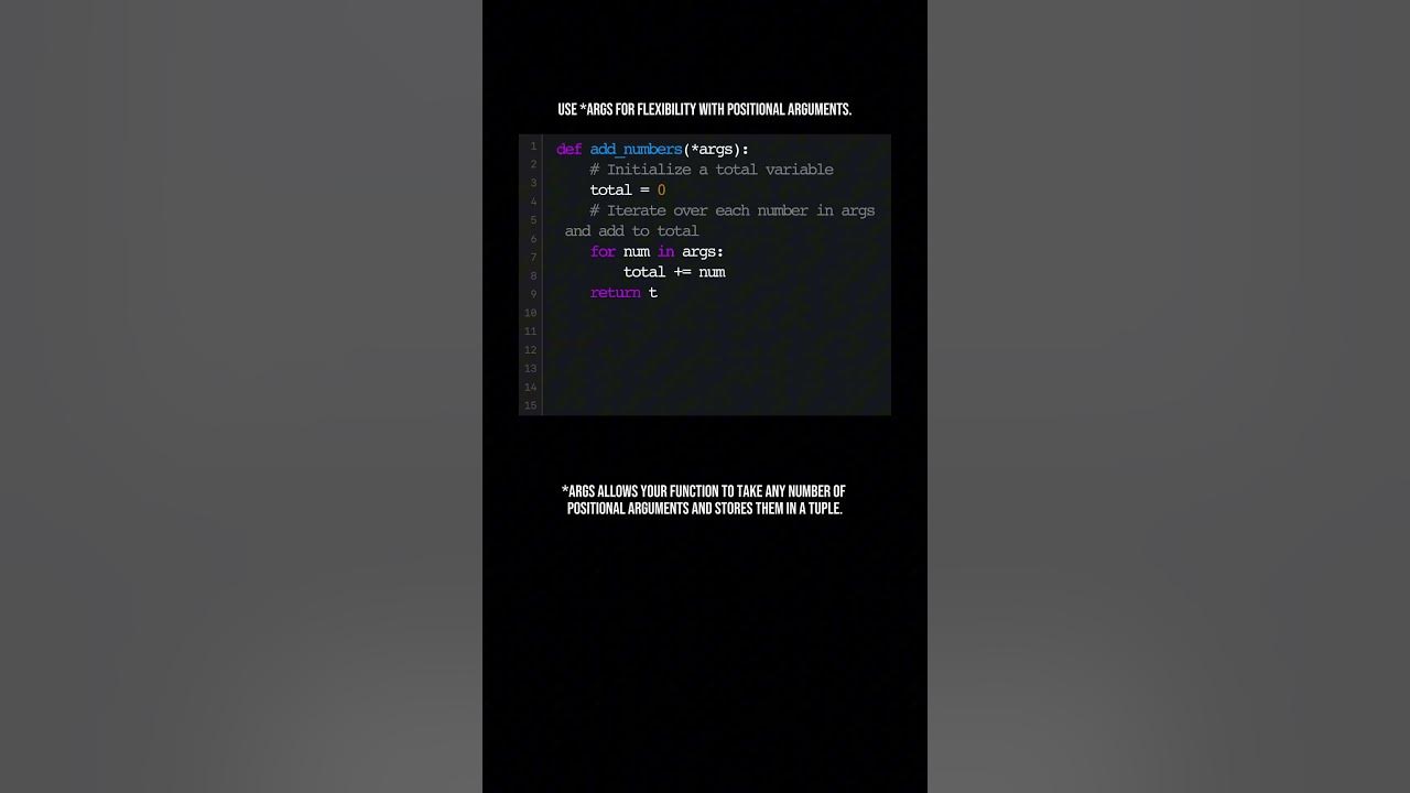 Python Cheat Sheet: Master *args and **kwargs for Flexible Functions - YouTube