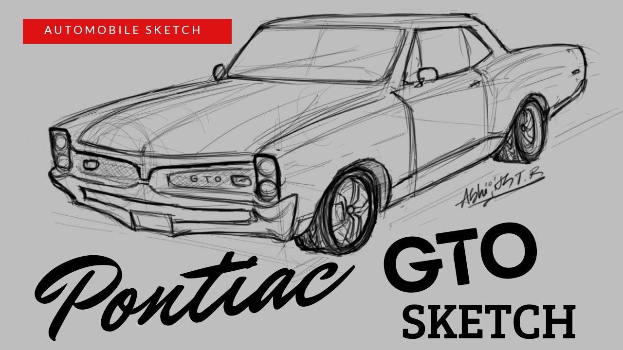 Pontiac GTO 1967 Sketch Vintage car edition - YouTube