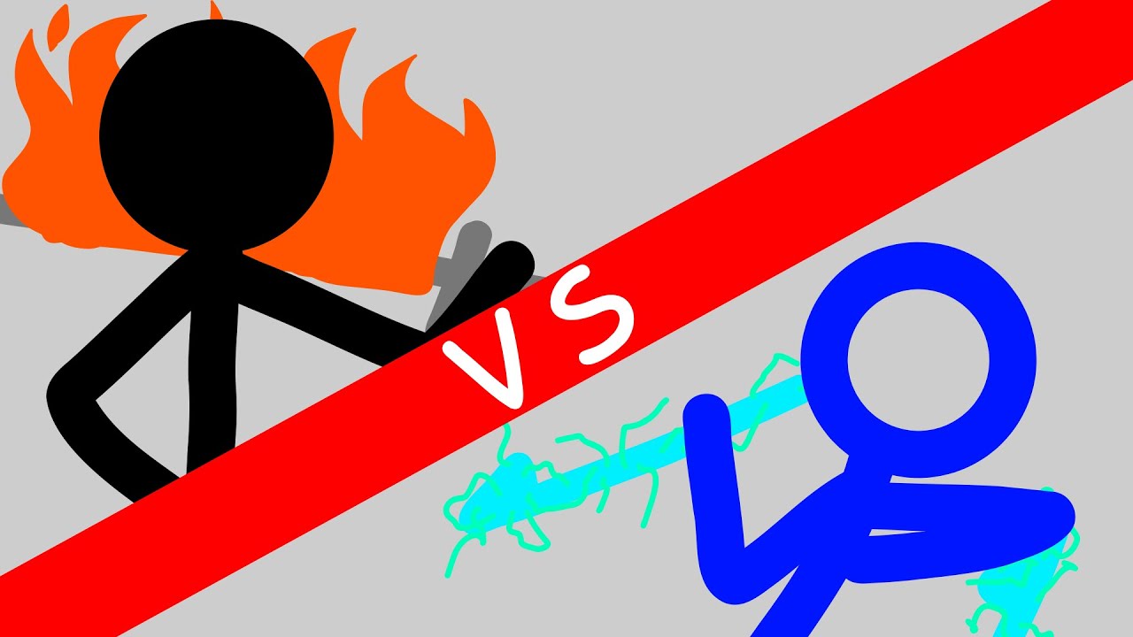 Stick fight with elemental weapons - YouTube