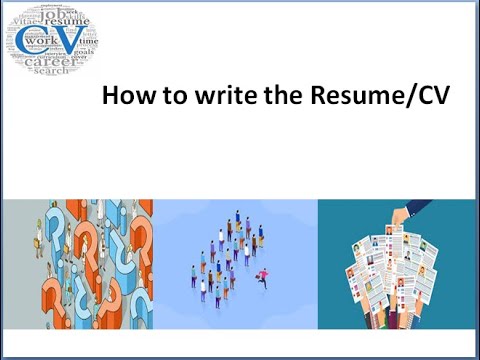 How to draft a CV/Resume - YouTube