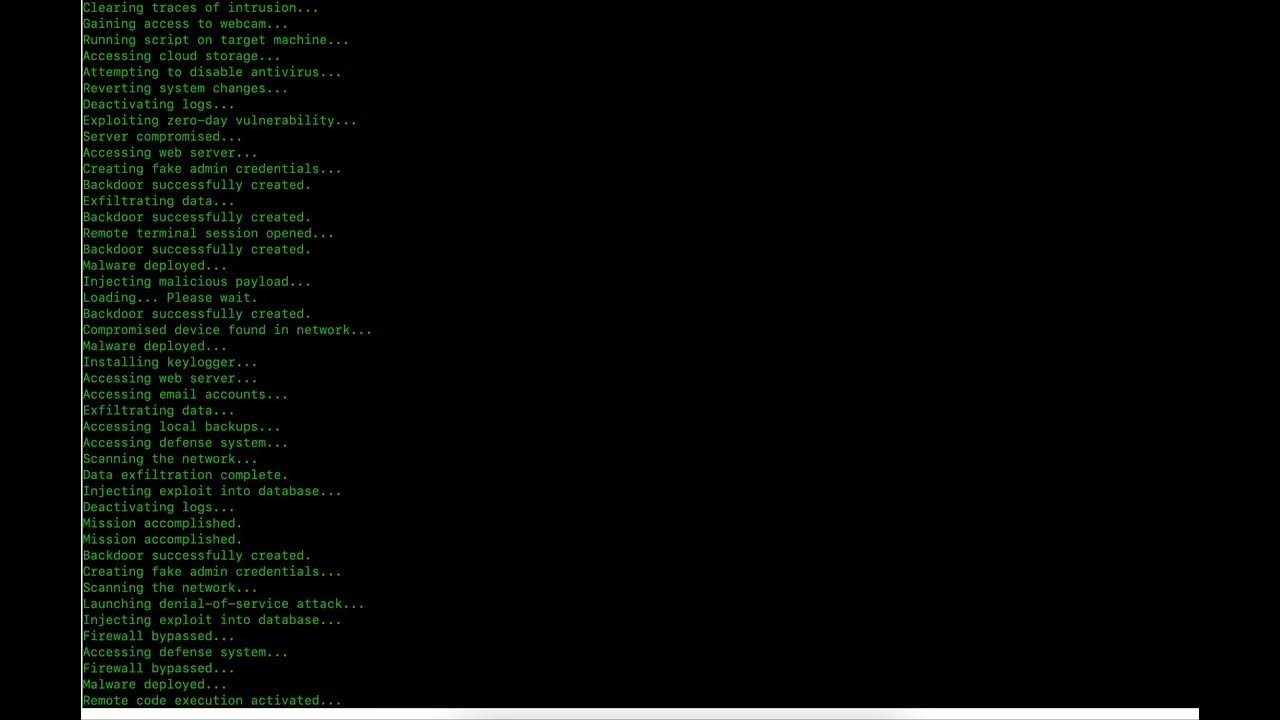 Python Hack Screen Simulation - Fake Hacker Terminal Effect (Scroll ...