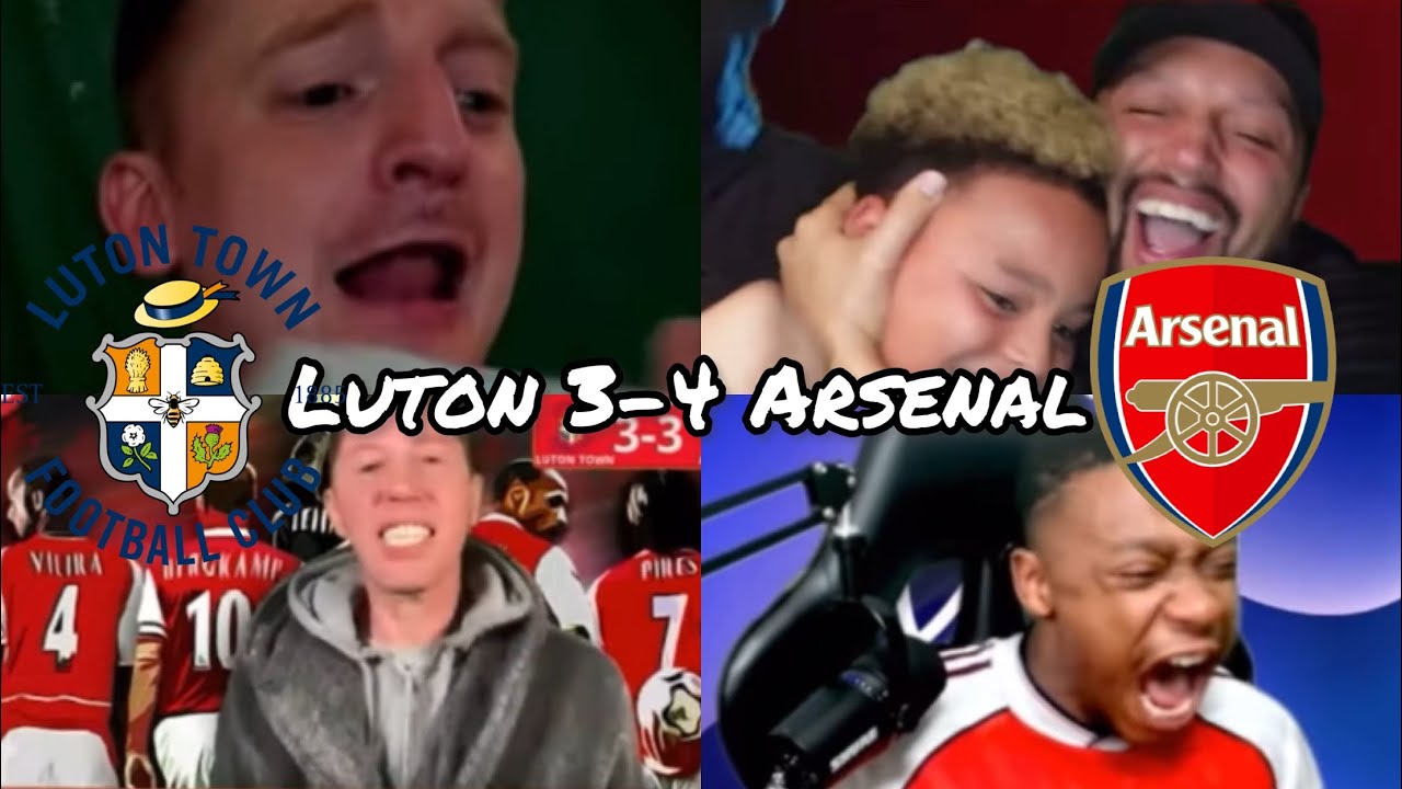 ARSENAL FAN REACTION TO DECLAN RICE LAST MINUTE WINNER AGAINST LUTON ...