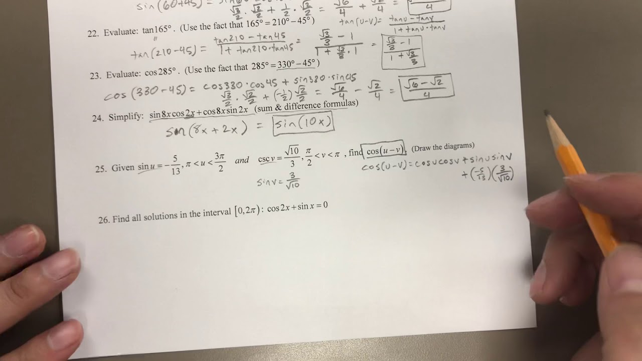 Honors Algebra 2 Unit 7 Extra Review #21-26 - YouTube
