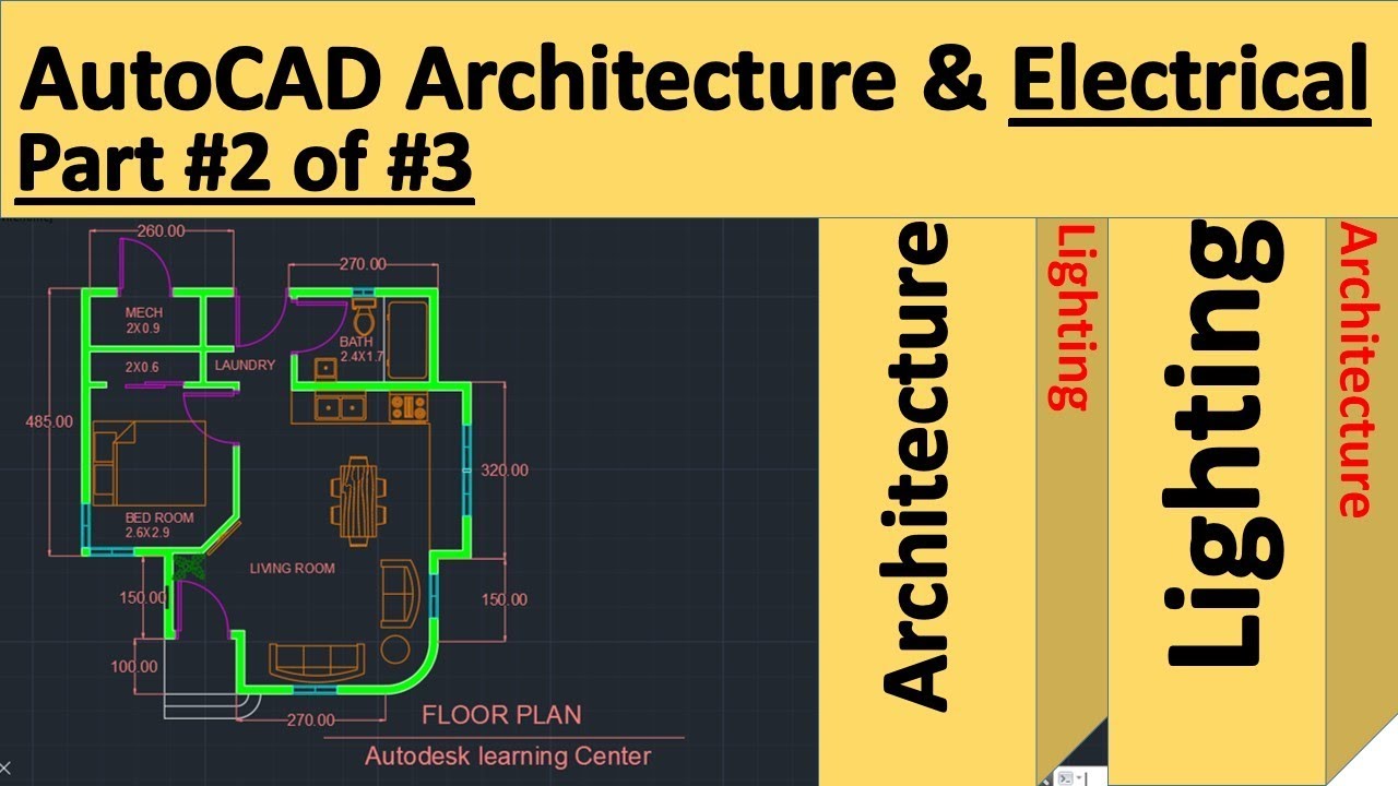 AutoCAD 2019 Simple Floor Plan - Basic Tutorial for beginner - Part 2 ...