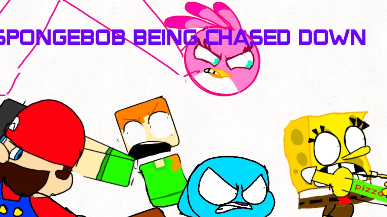 everyone chasing spongebob (reanimated) - YouTube