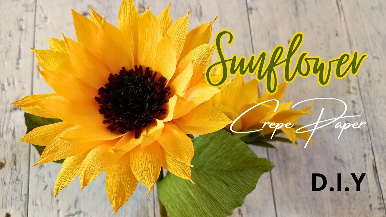 DIY Sunflower from Crepe Paper II Paper Flower Tutorial - YouTube