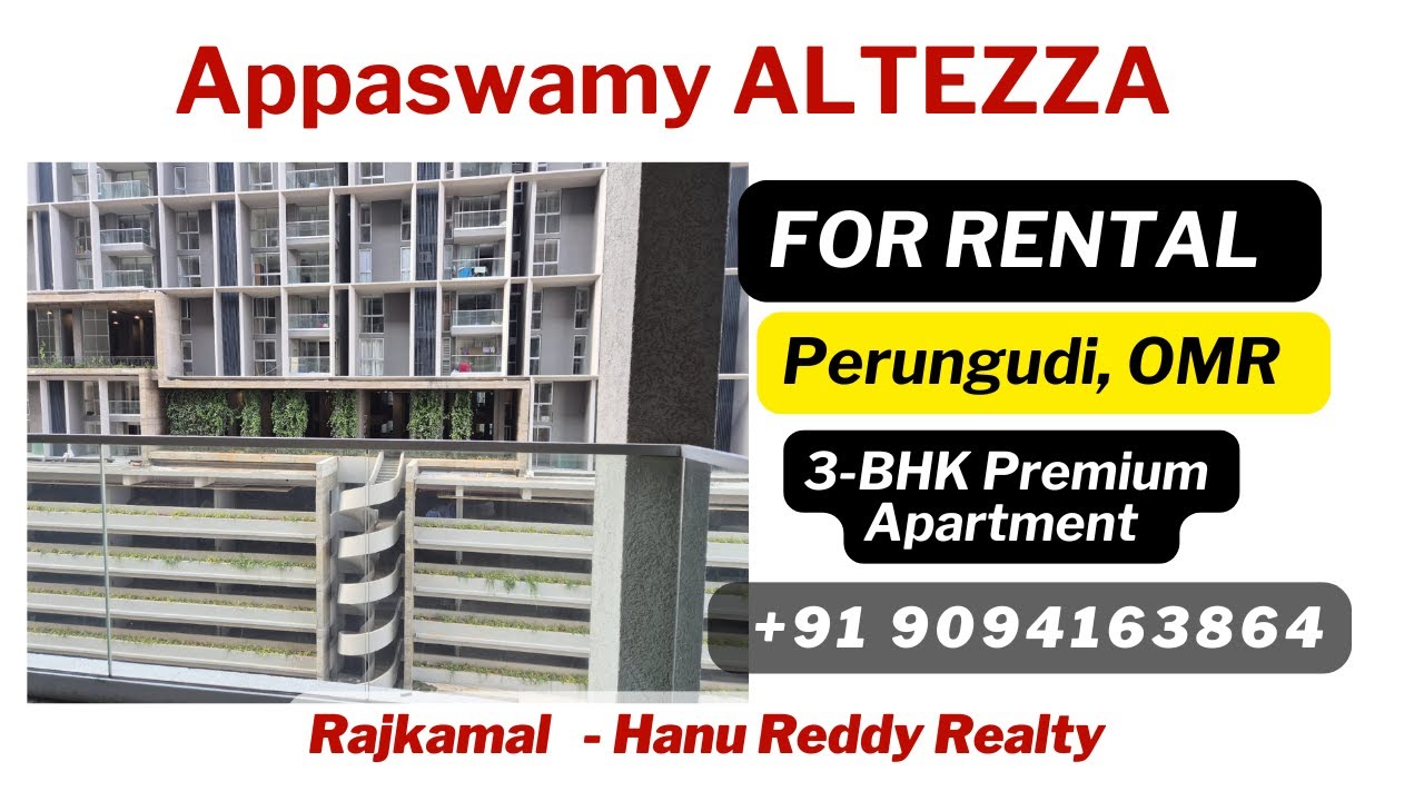 3 BHK Apartment for RENTAL in Appaswamy Altezza perungudi OMR ...
