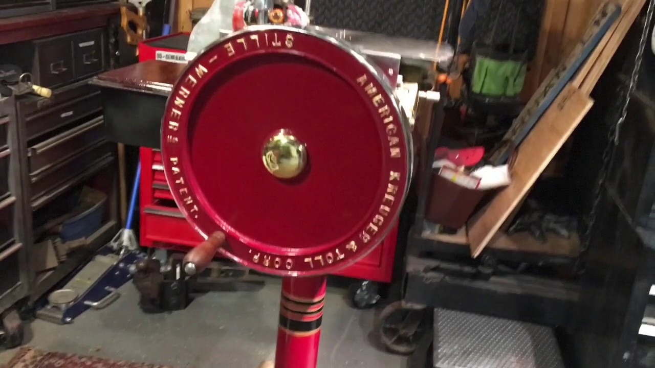 antique meat slicer restoration - YouTube