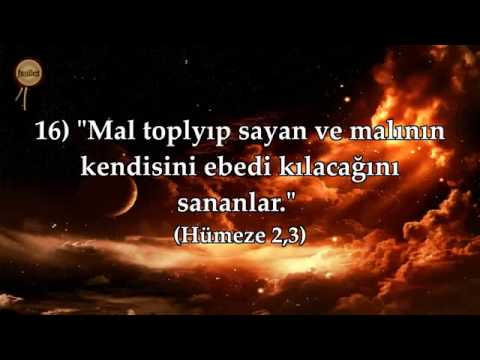 Ayetlere gore cehenneme girecekler