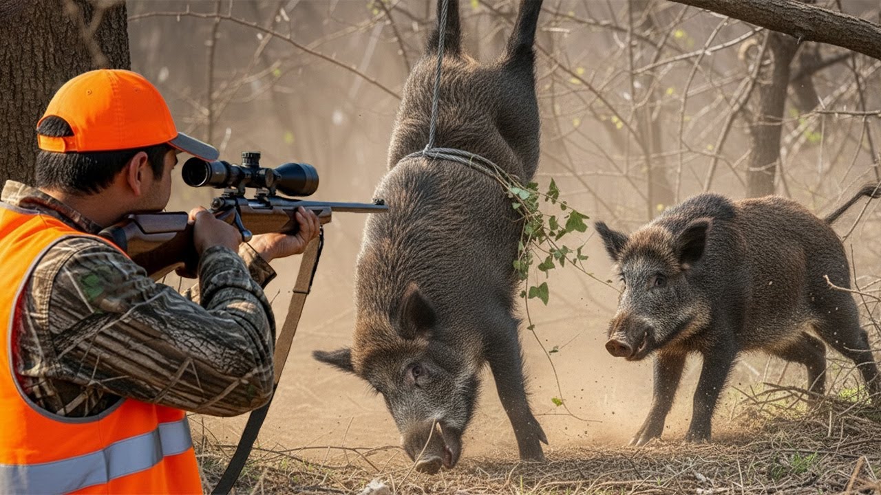How Hunters Control A Trapped Wild Boar During A High Risk Encounter ...