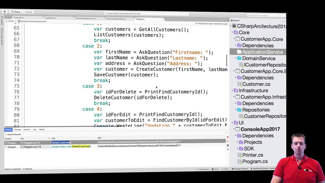 C Clean Architecture And More With Net Core 2018 S2p16 Overview Of Code After Full