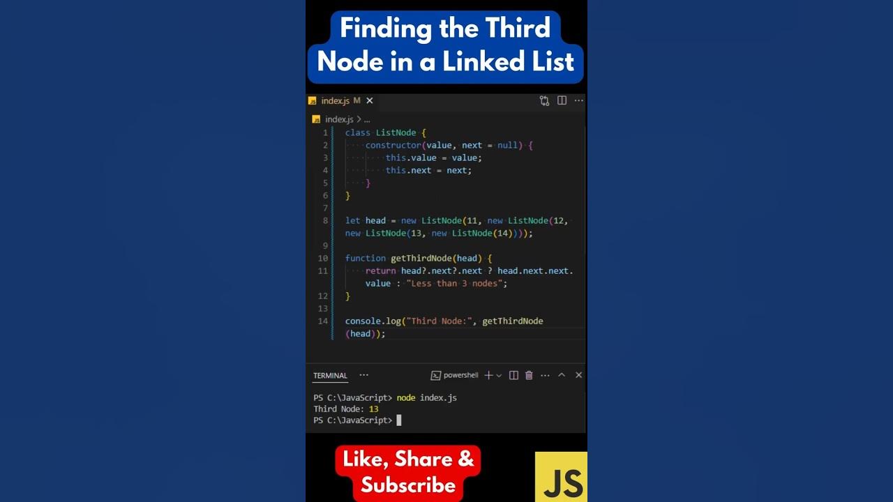 #14: Find the Third Node in a Linked List (JavaScript) 💡 - YouTube