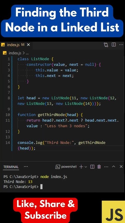 #14: Find the Third Node in a Linked List (JavaScript) 💡 - YouTube