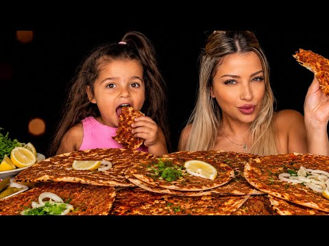 KIZIM ASMR YAPMAYI DENİYOR 💕 | Lahmacun Mukbang | Türkçe ASMR MUKBANG 