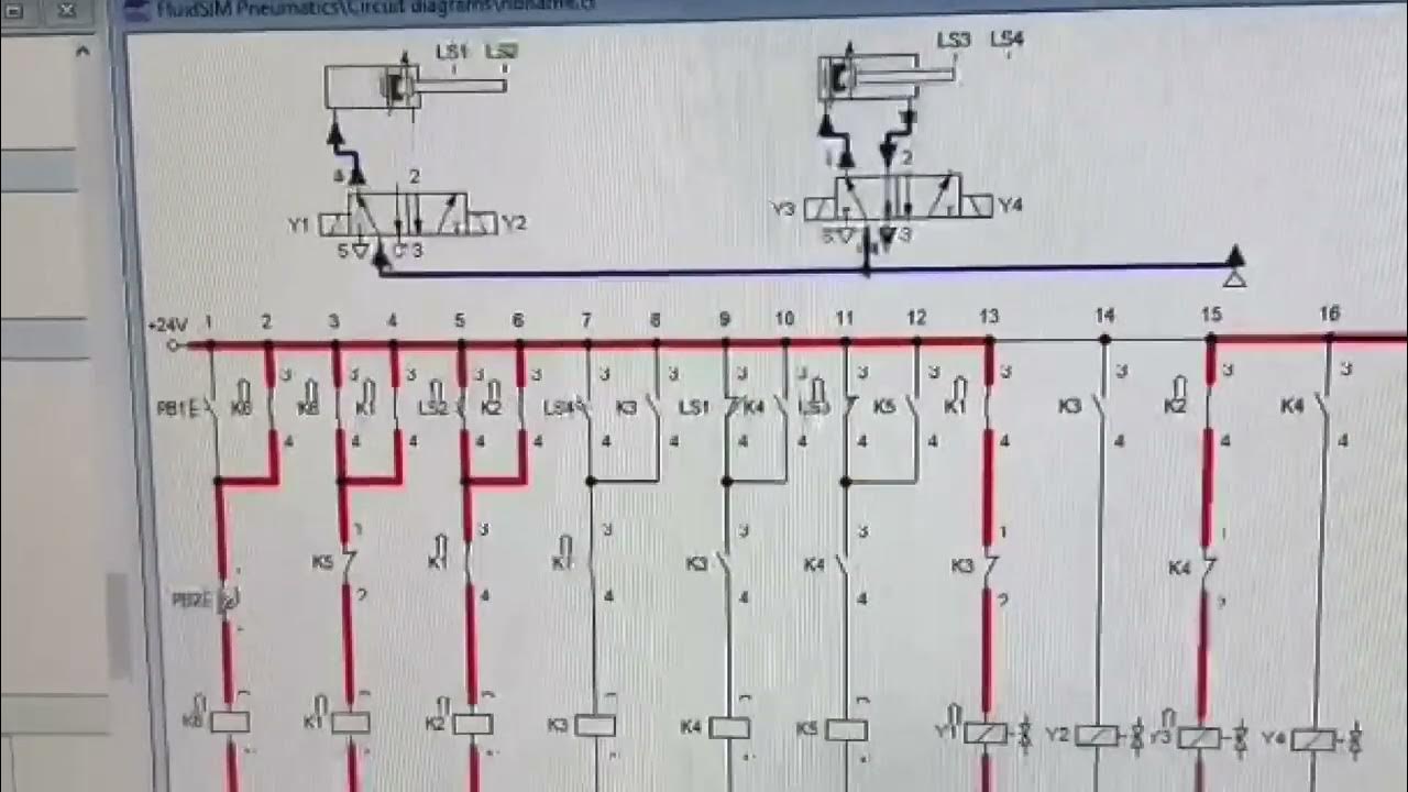 Electro-Pneumatic Simulation using FluidSIM with Real Application - YouTube