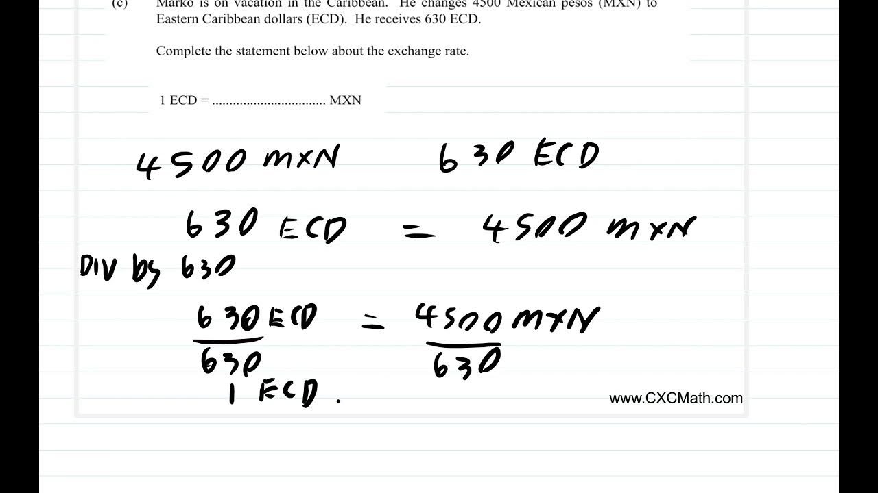 Question 1 c - January 2021 CSEC Mathematics Past Paper Solution - YouTube